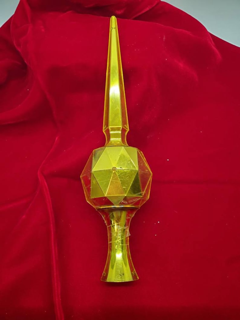 Indented Faceted Plastic Tree Topper With Angel Diorama | Etsy