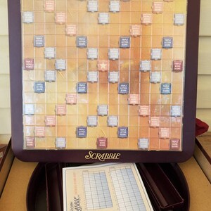 Deluxe Scrabble Game, Rotating Turntable, Word Game, 1999, Fathers Day ...