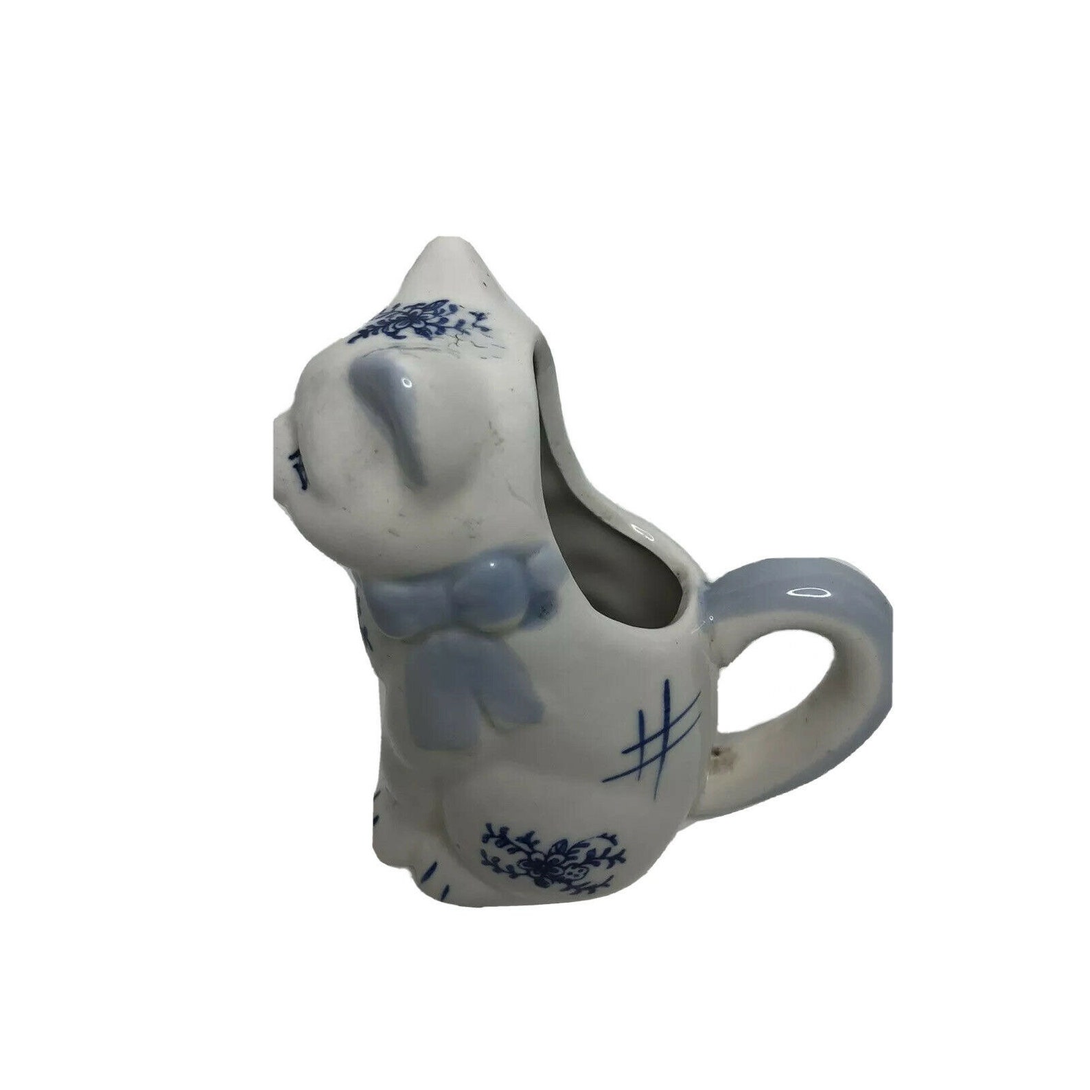 Vintage White Porcelain Individual Cat Creamer PA Dutch Style No Chips ...