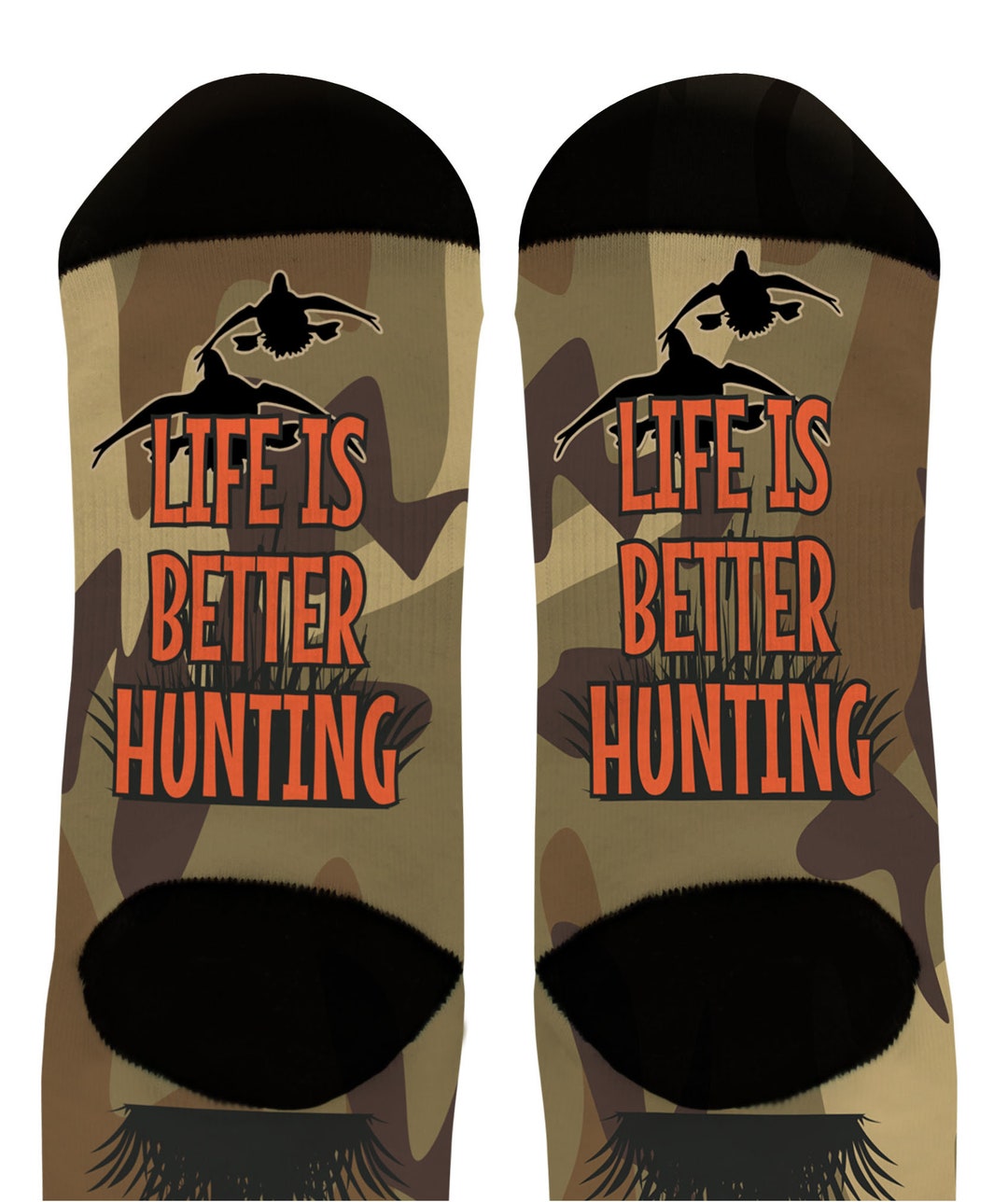 Duck Hunting Camouflage Socks Life is Better Hunting Camo Crew Socks ...