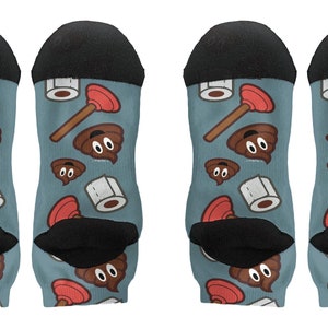 Funny Socks Toilet Paper Plunger and Poop Emoji Socks Potty Humor Gifts ...