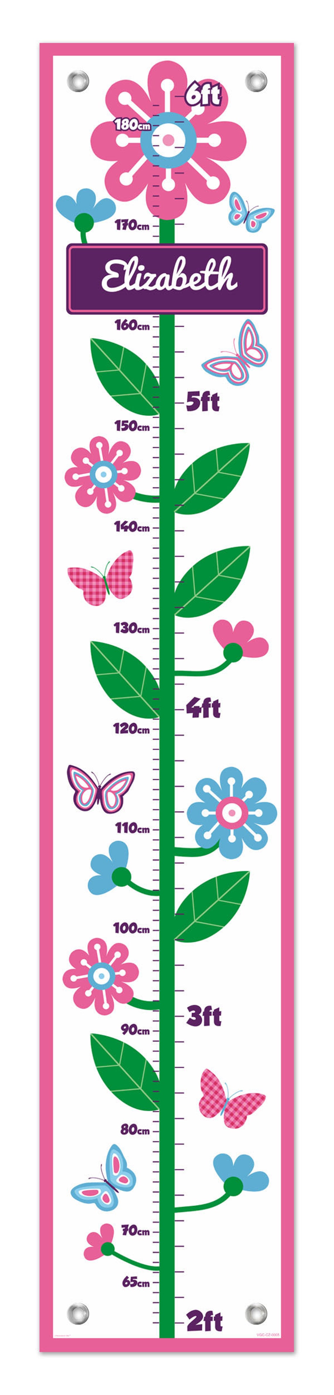 Flower Growth Chart With Name for Kids Room - Etsy