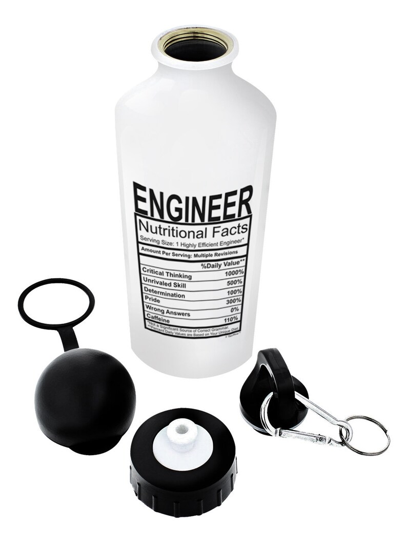 Engineer Water Bottle Engineer Nutritional Facts Aluminum - Etsy