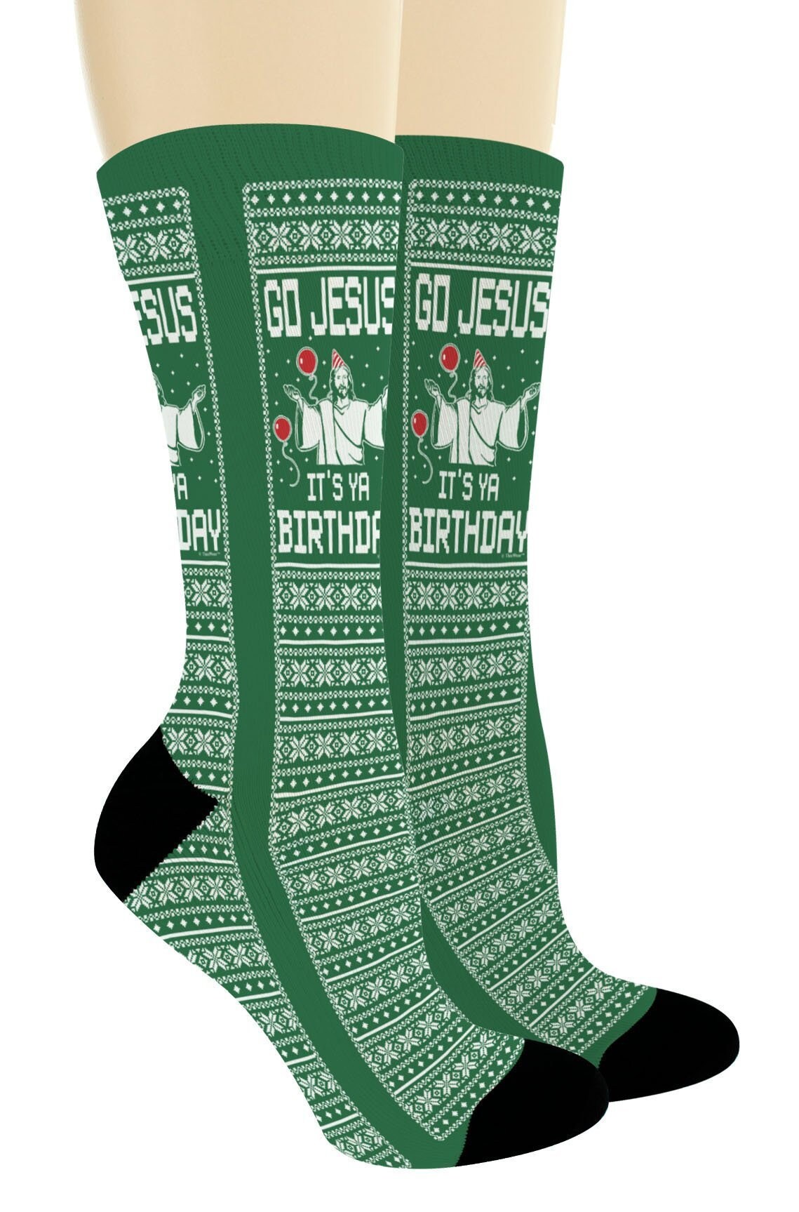 Funny Christmas Socks Go Jesus It's Ya Birthday Holiday Socks sold by ...