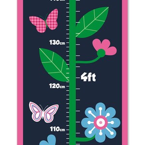 Flower Growth Chart With Name for Kids Room - Etsy
