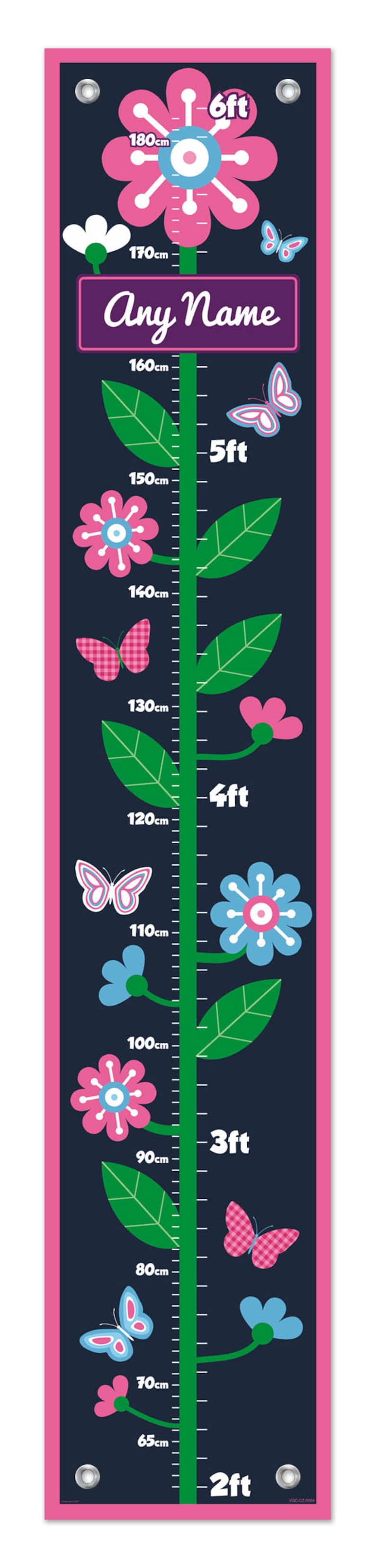 Flower Growth Chart With Name for Kids Room - Etsy
