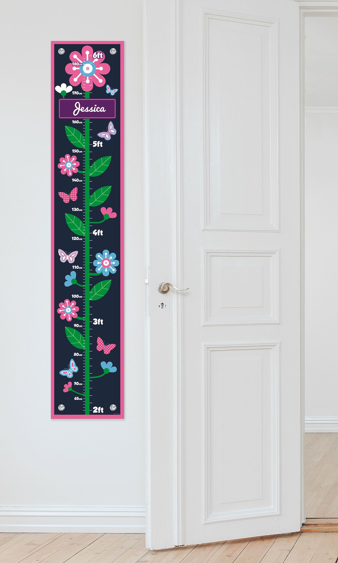 Flower Growth Chart with Name for Kids Room | Etsy