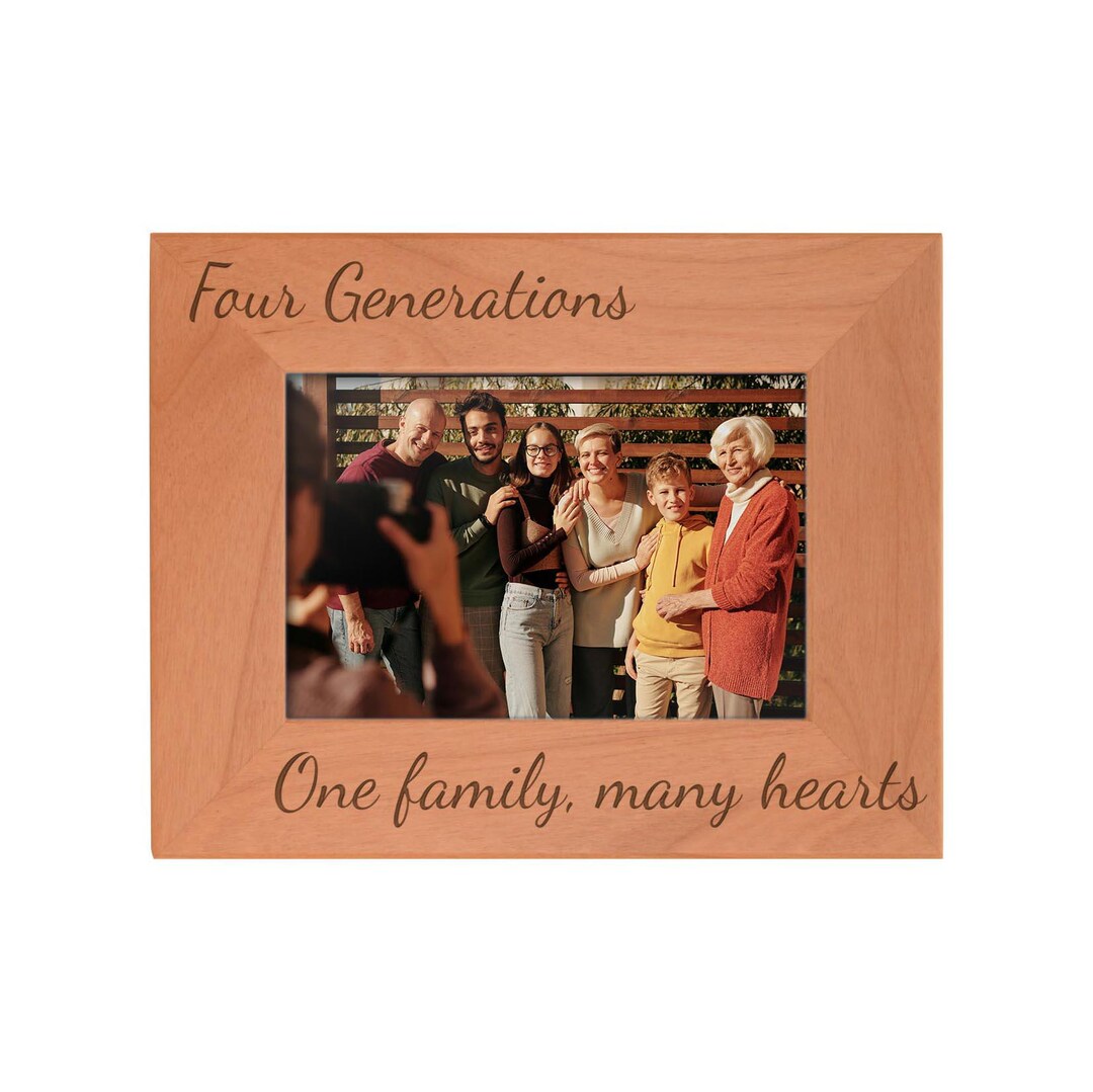 Family Photo Frame: Four Generations One Family, 4x6/5x7/8x10 Laser ...