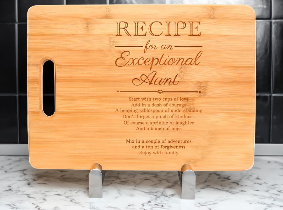 Aunt Cutting Board: Recipe for and Exceptional Aunt, Rectangle/paddle ...