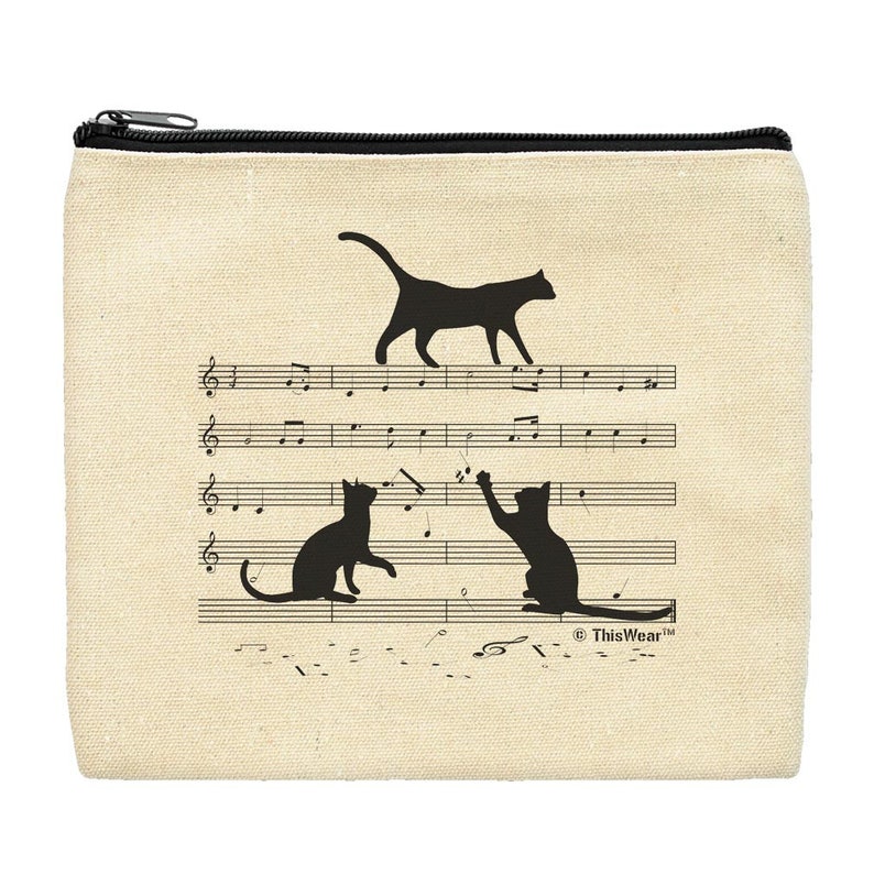 Cat Lover Gifts Cats With Sheet Music Zippered Bag Cat Music - Etsy