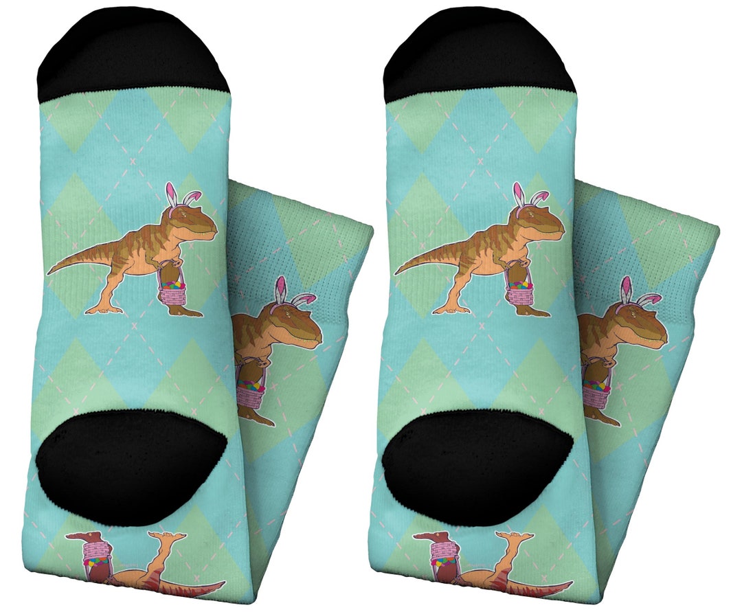 Easter Socks, Funny T-rex Socks, Easter Bunny Socks, Funny Bunny Socks ...