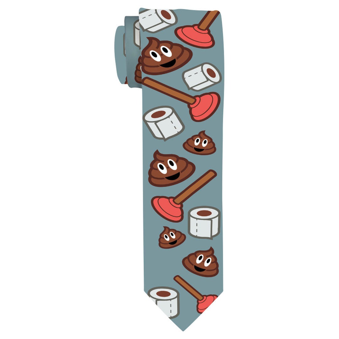 Funny Poop Emoji Tie Plumber Gag Gifts Necktie - Etsy