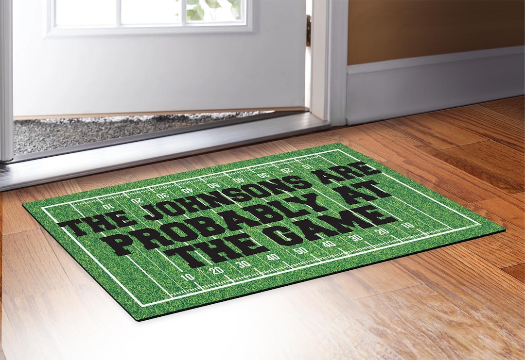 Personalized Football Field Theme Custom Text Doormat Personalized Low ...