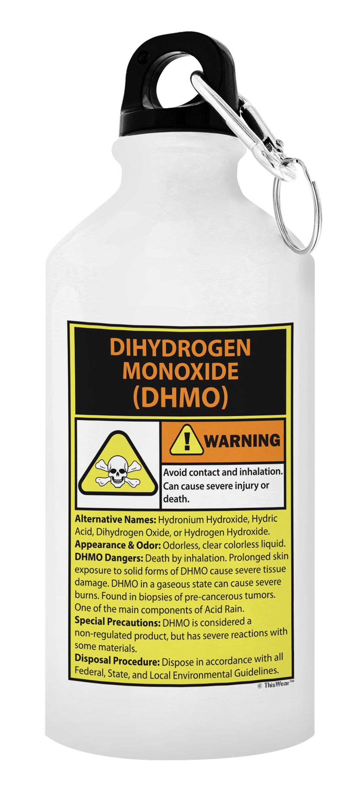Detailed Warning Contains Dihydrogen Monoxide DHMO H20 Science | Etsy