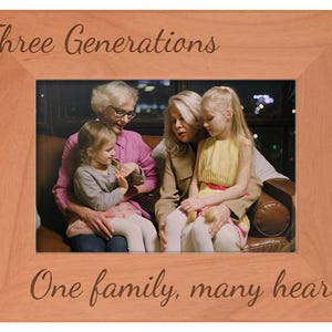 Three Generations One Family Many Hearts Engraved Wood Frame - Etsy