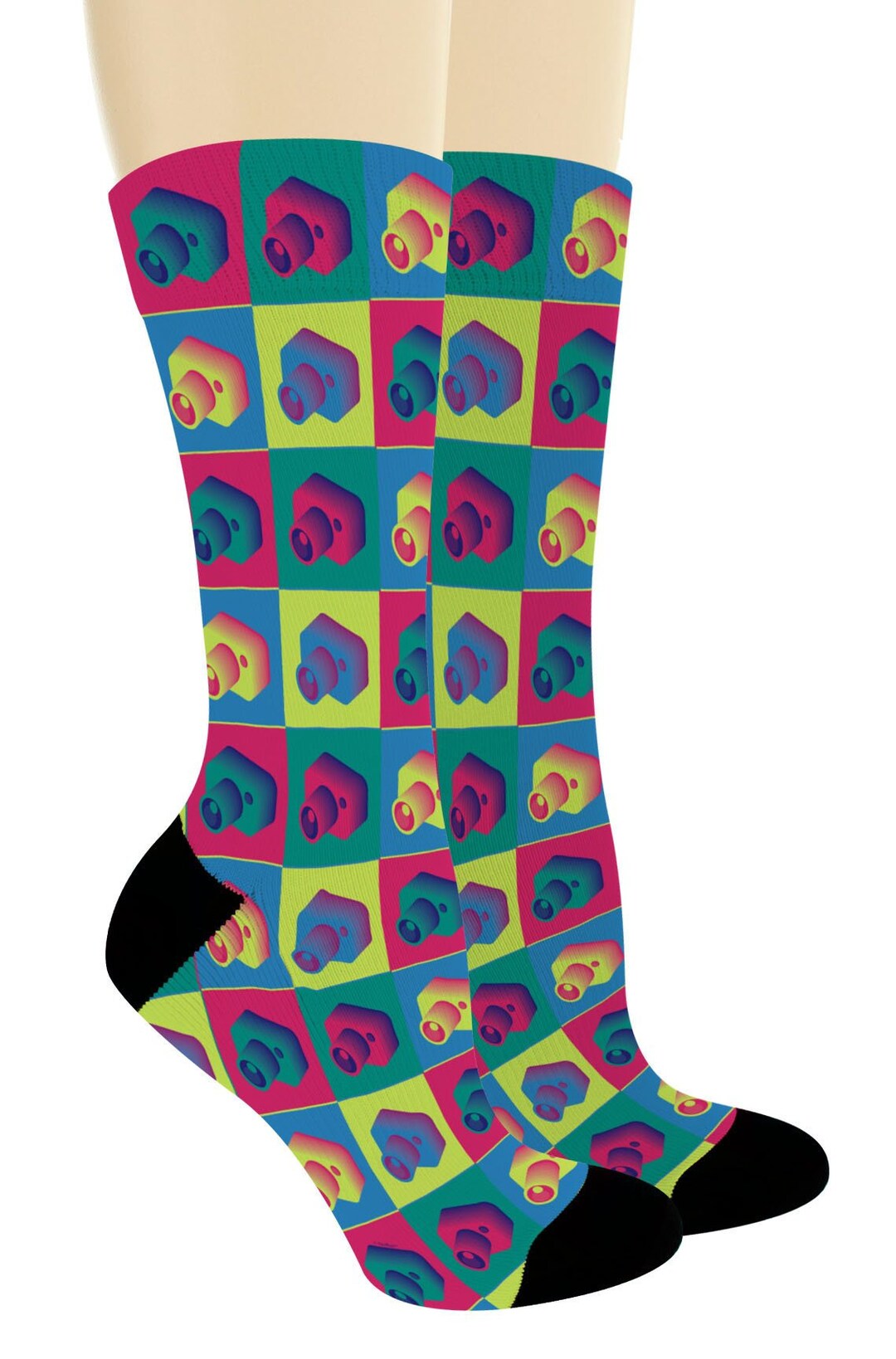 Photographer Gifts Camera Socks Retro Pop Art Camera Print - Etsy