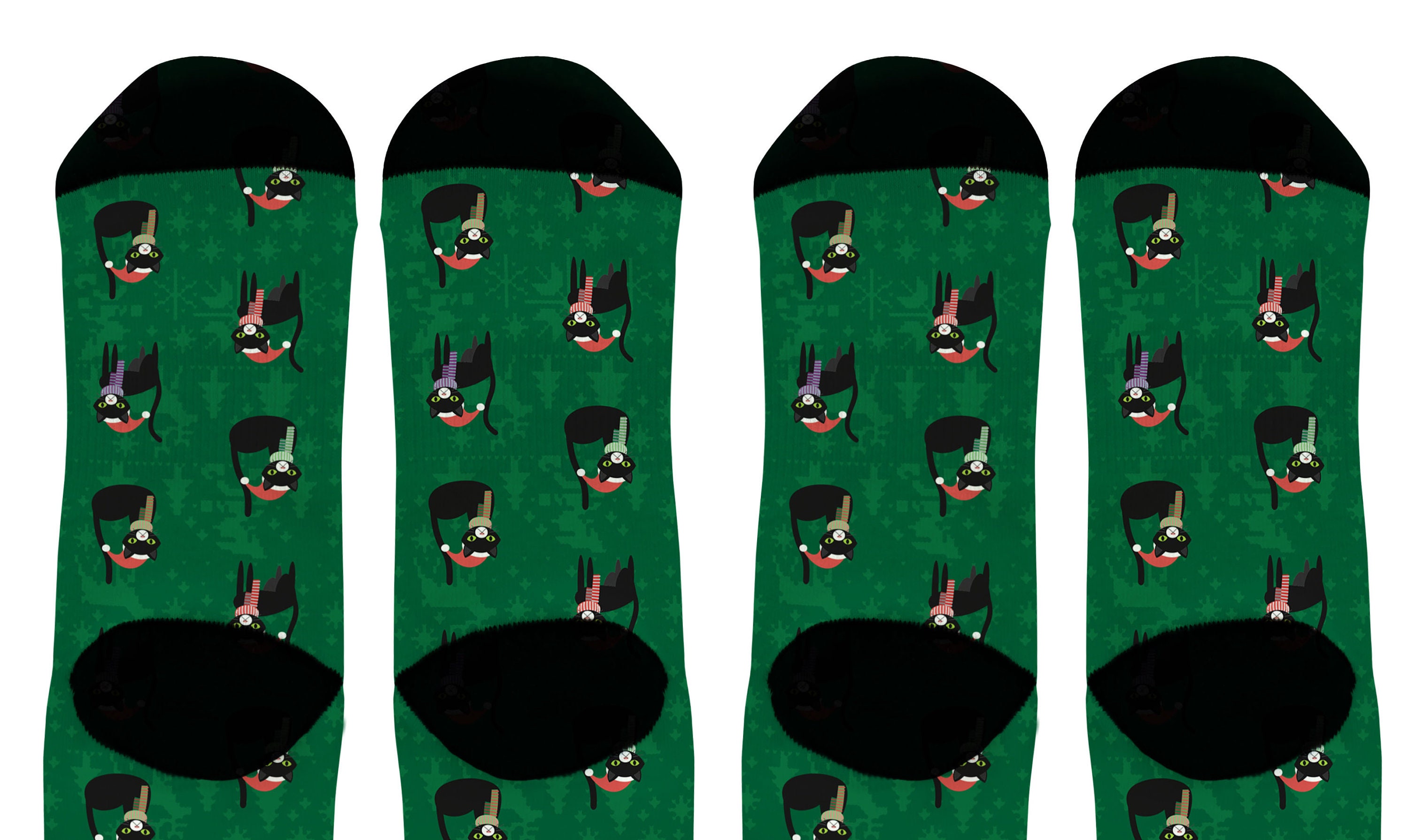 Funny Cat Themed Christmas Socks Cats Wearing Scarves Cat | Etsy