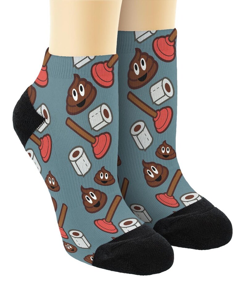 Funny Socks Toilet Paper Plunger and Poop Emoji Socks Potty - Etsy