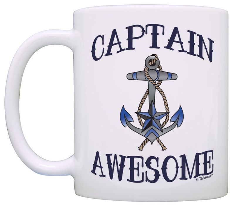 Boat Captain Gifts Captain Awesome Nautical Anchor Captain Mug - Etsy