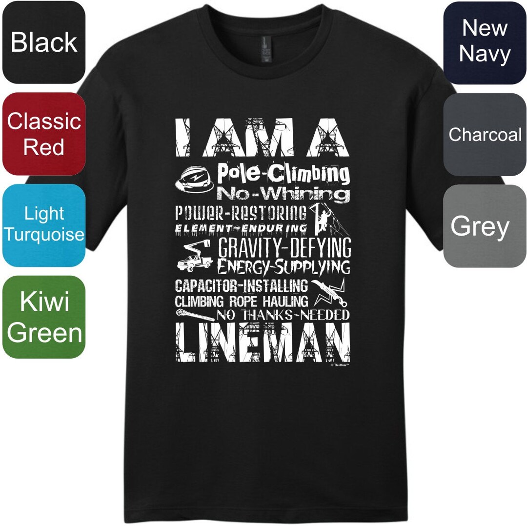 I Am A...lineman Young Men's T-shirt DT6000 WOC-904T - Etsy