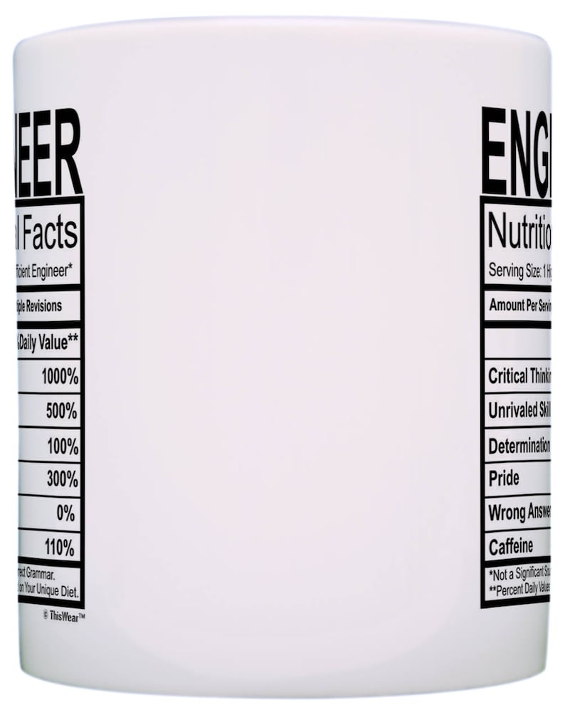 Engineering Gifts Engineer Nutritional Facts Label Science - Etsy