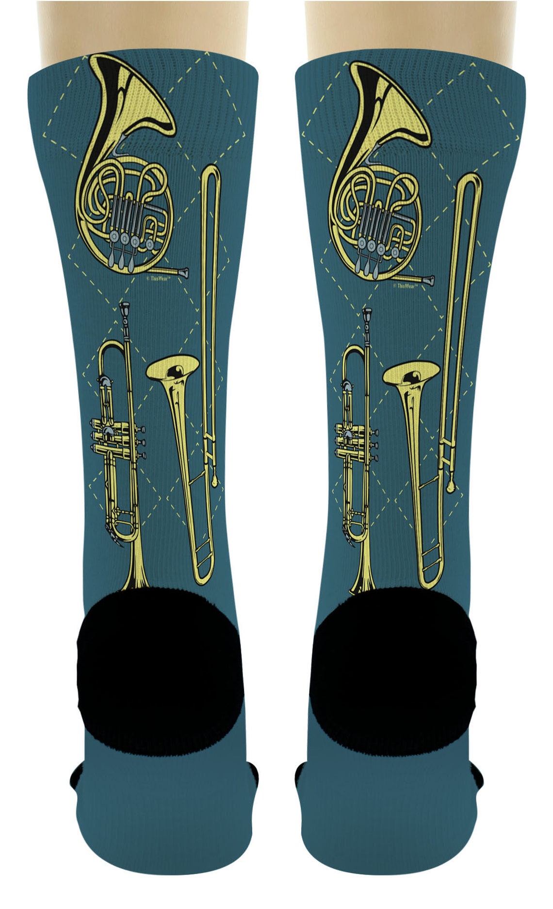 Music Related Gifts Brass Instruments Socks Horn Trumpet and | Etsy