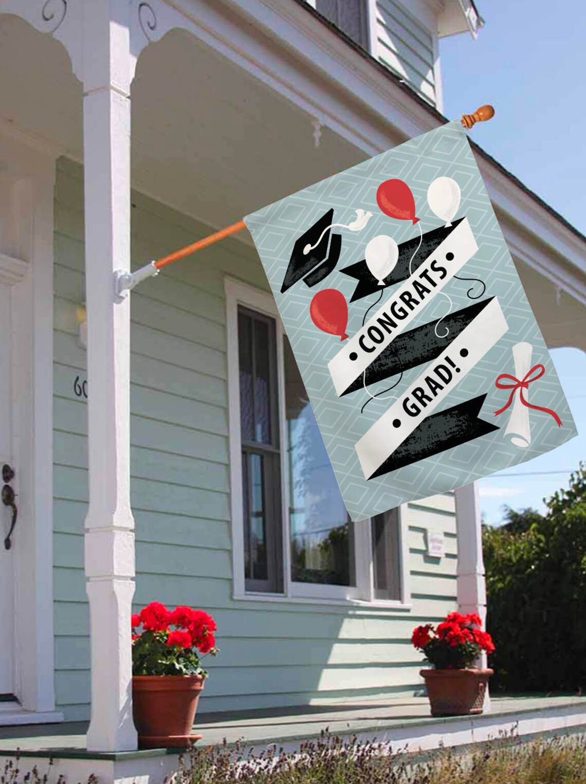 Graduation Decor Congrats Grad House Flag Grad Decorations | Etsy