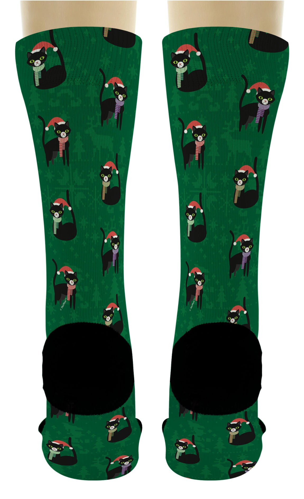 Funny Cat Themed Christmas Socks Cats Wearing Scarves Cat | Etsy