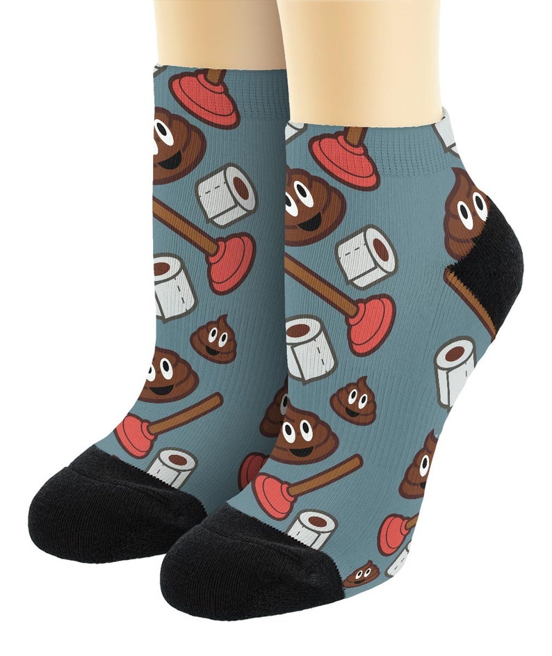 Funny Socks Toilet Paper Plunger and Poop Emoji Socks Potty - Etsy