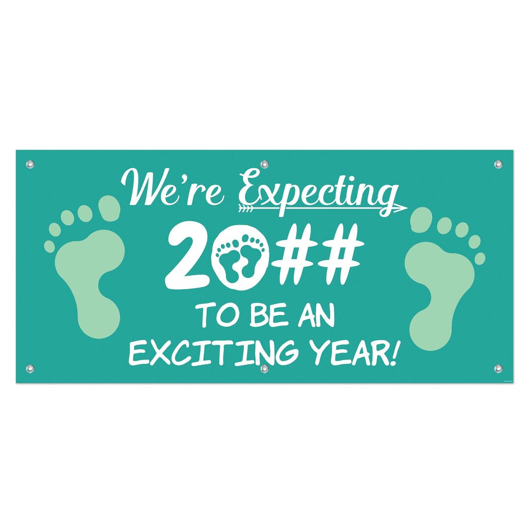Personalized Gender Reveal Party Banner: We're Expecting Any Year to Be ...