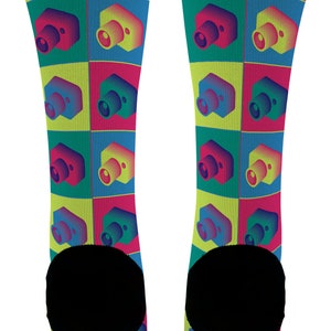 Photographer Gifts Camera Socks Retro Pop Art Camera Print Colorful ...