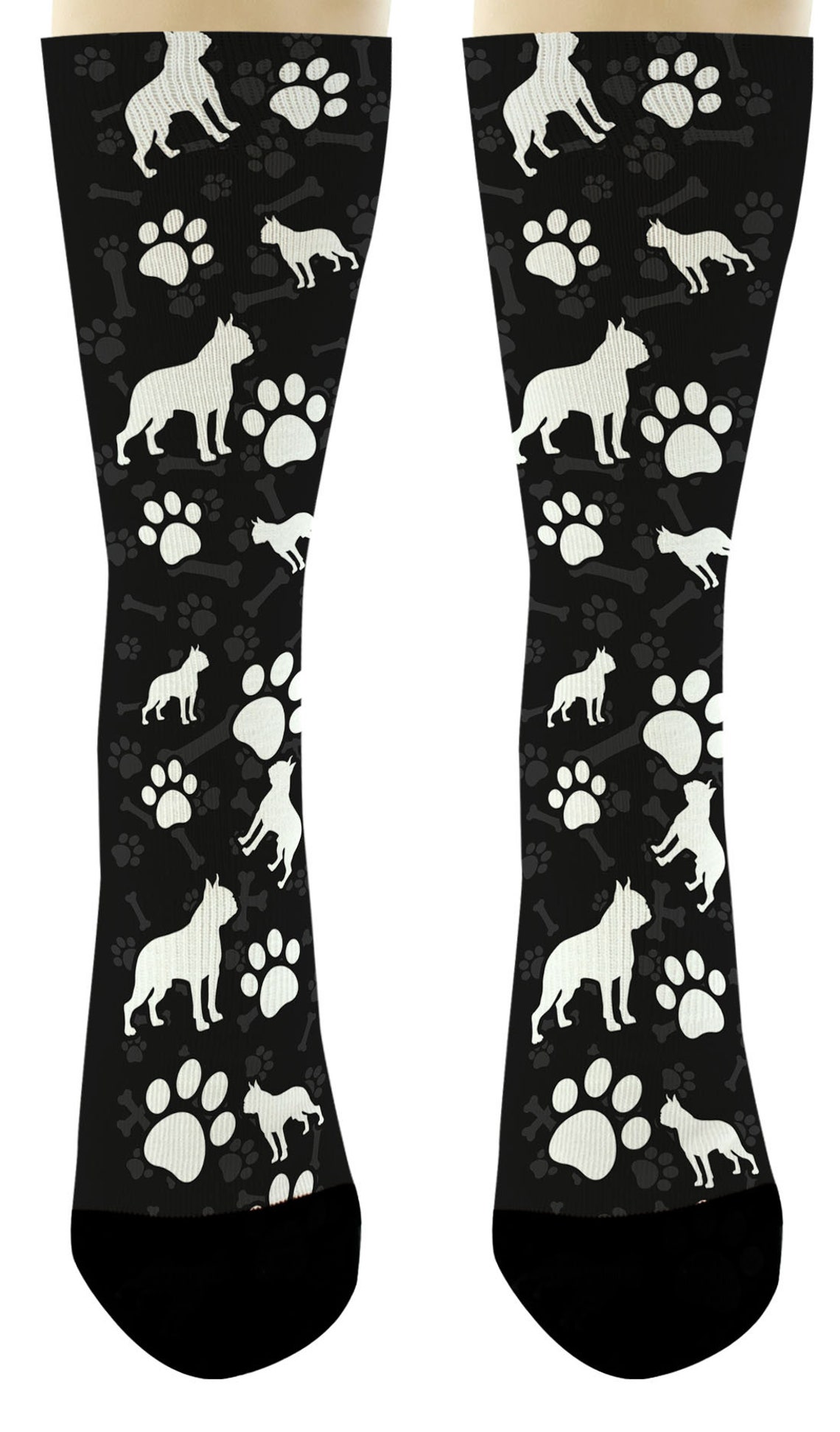 Boston Terrier Socks for Dog Lovers Boston Terrier Paw Socks - Etsy
