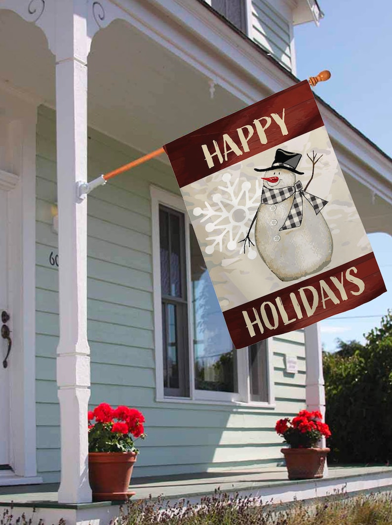 Winter Decorations Happy Holidays Flag Seasonal Decor Vertical - Etsy