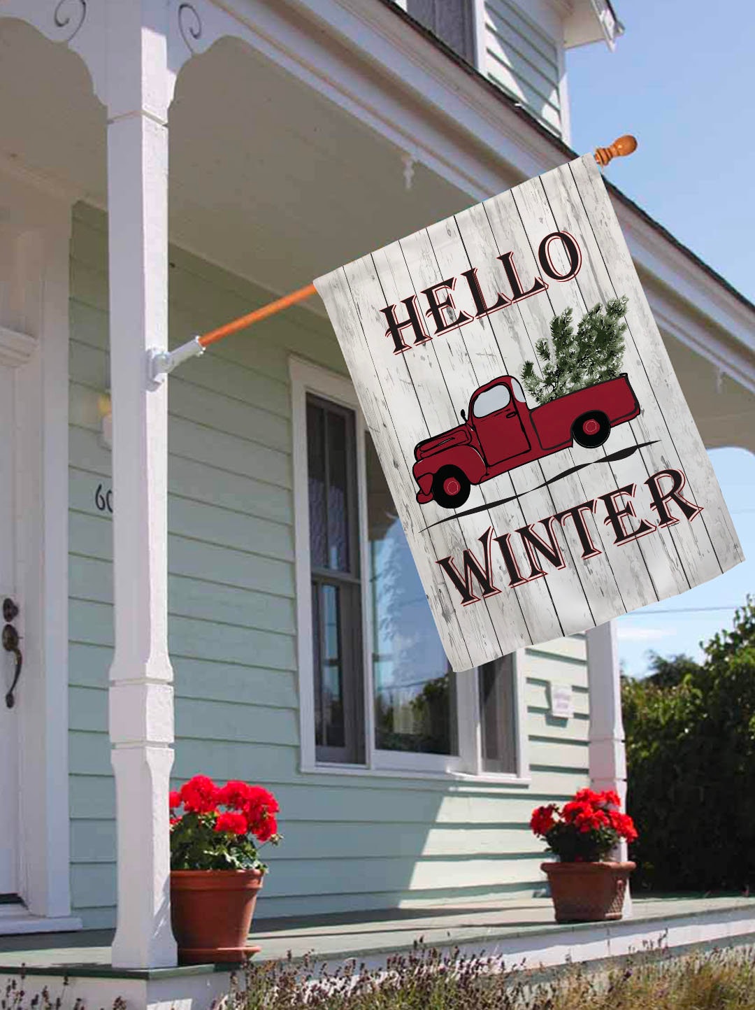 Winter Decorations Hello Winter Flag Seasonal Decor Vertical | Etsy