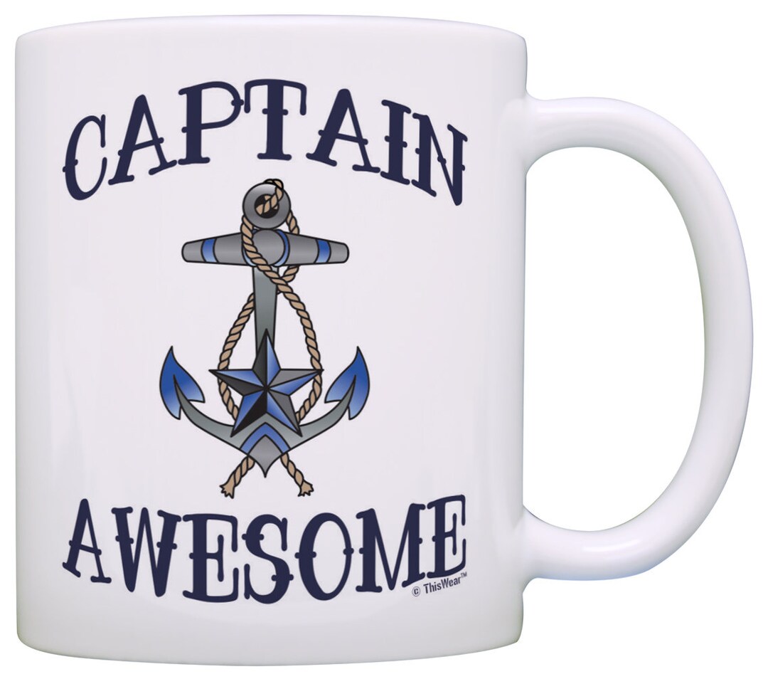 Boat Captain Gifts Captain Awesome Nautical Anchor Captain Mug - M11 ...