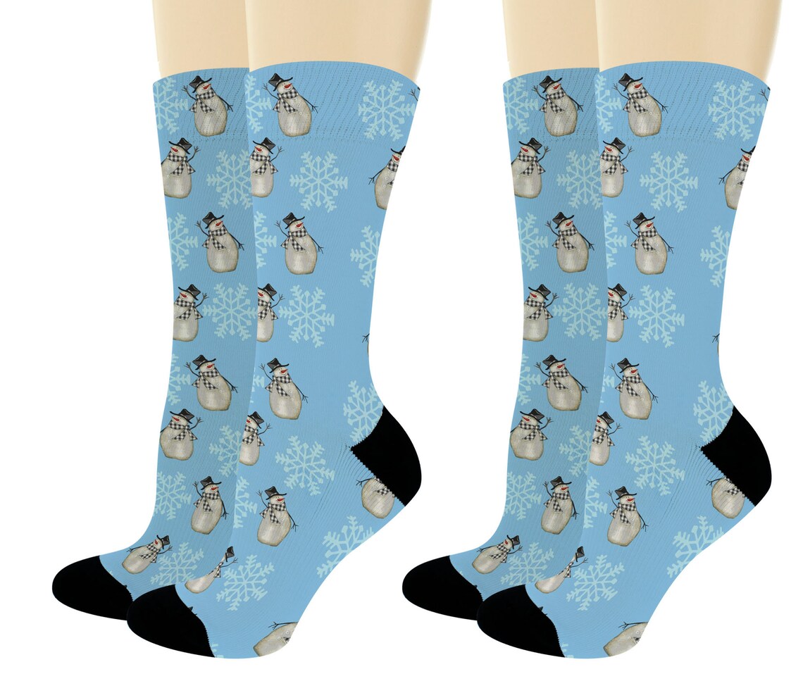 Winter Holiday Socks Snowflake Pattern Snowman Socks Ugly - Etsy