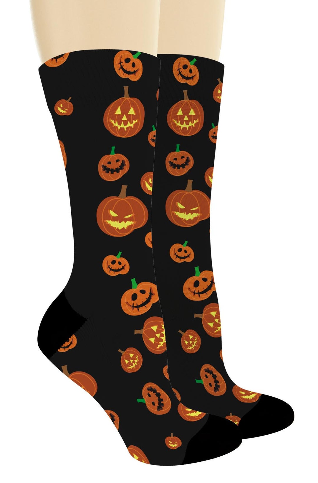 Halloween Pumpkin Socks, Halloween Accessories, Jack O'lantern Socks ...