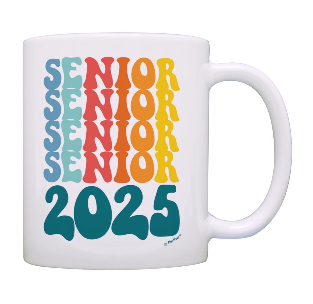 Graduation Mug 2025, Graduation Gift, Graduation Senior 2025 Retro Word ...