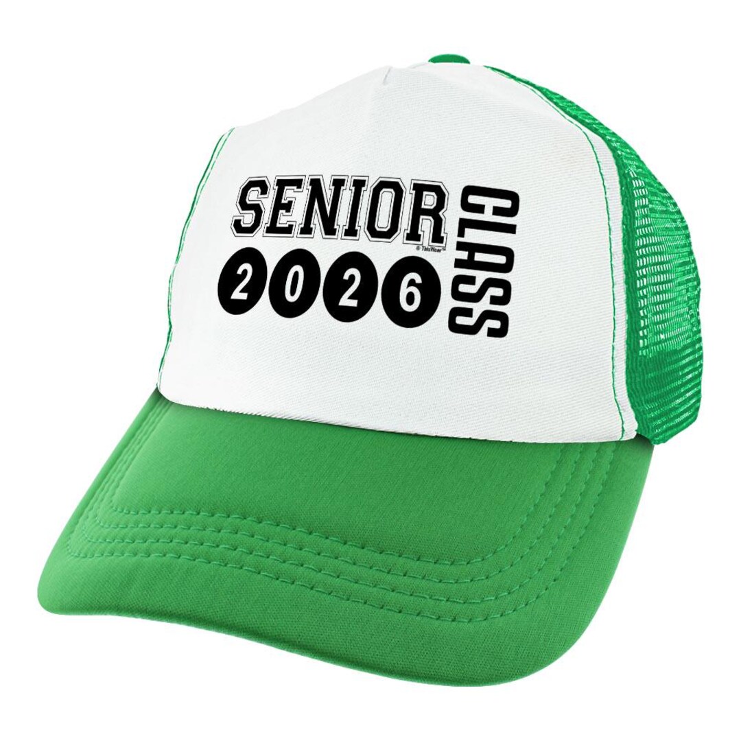 Graduation Trucker Hat: Senior Class 2026 Word Art, Adjustable Snapback ...