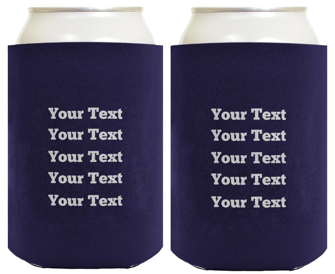 Personalized Coolies Any Custom Text up to 5 Lines Deep Navy ...