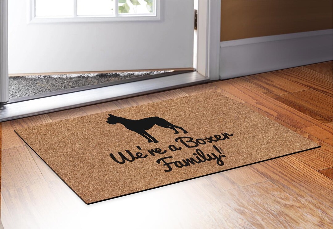 Home Decor Doormat: We're A Boxer Family, Indoor/outdoor Low Profile ...