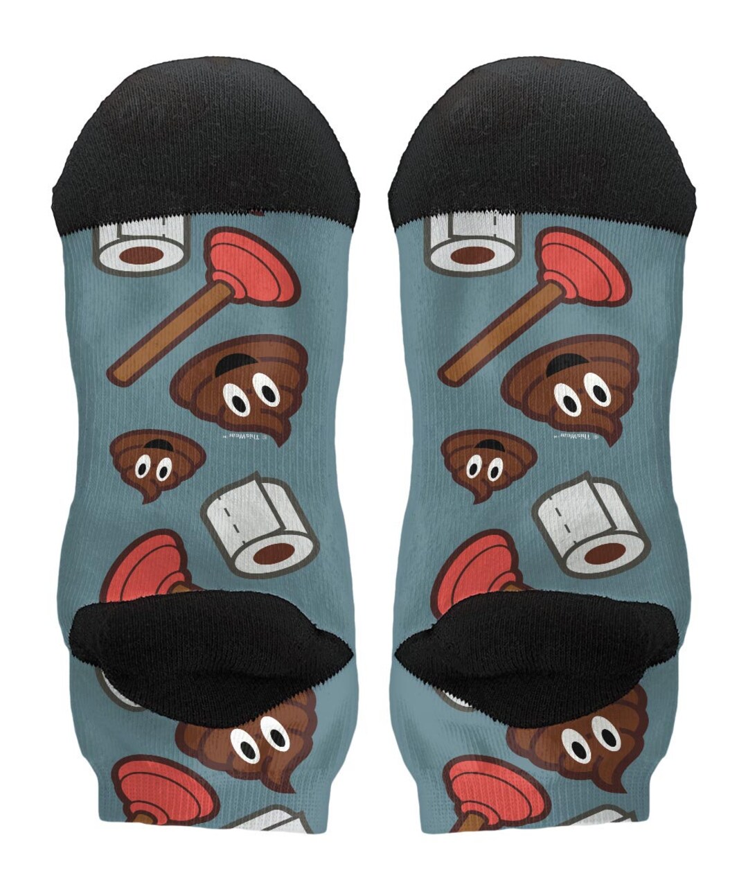 Funny Socks Toilet Paper Plunger and Poop Emoji Socks Potty Humor Gifts ...