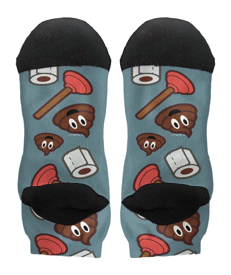 Funny Socks Toilet Paper Plunger and Poop Emoji Socks Potty - Etsy