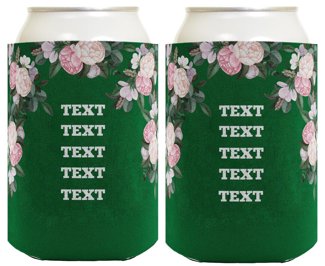 Personalized Coolies Any Custom Text up to 5 Lines Floral Print ...