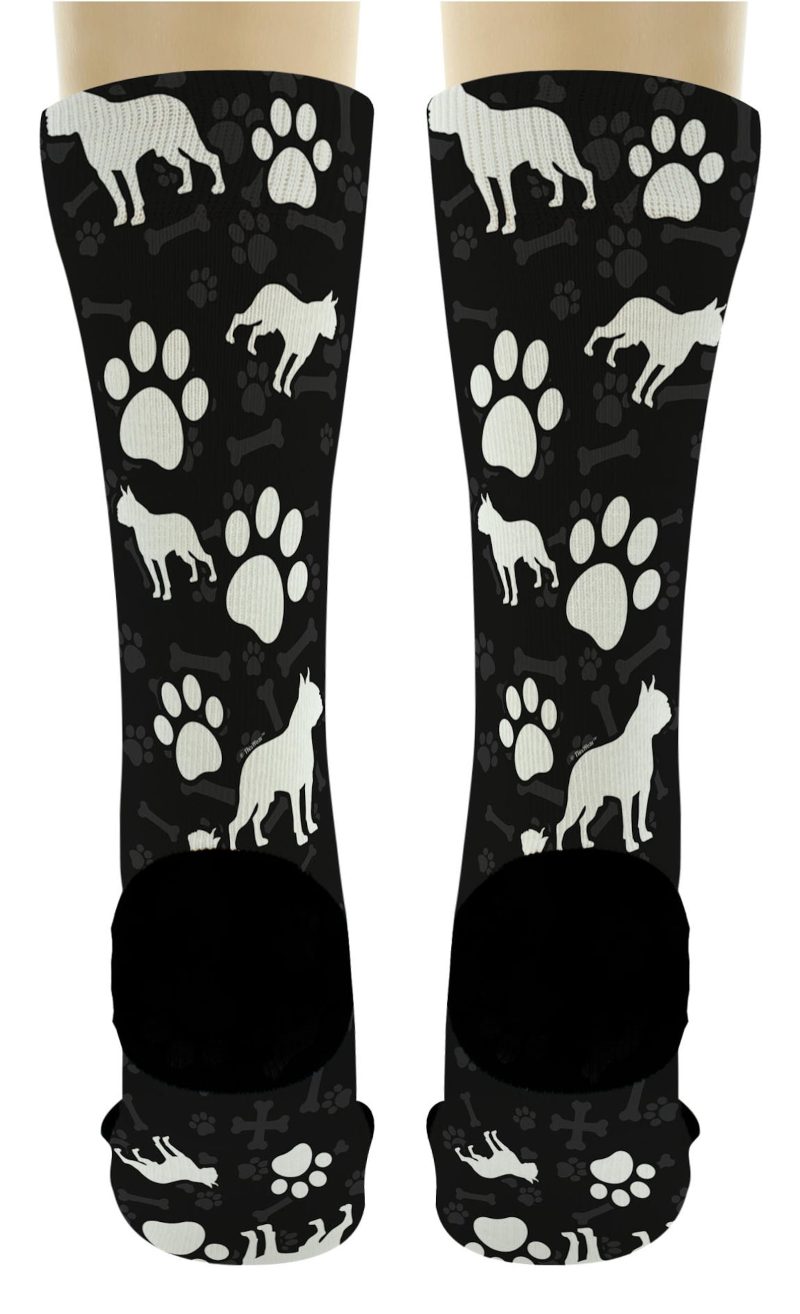 Boston Terrier Socks for Dog Lovers Boston Terrier Paw Socks | Etsy