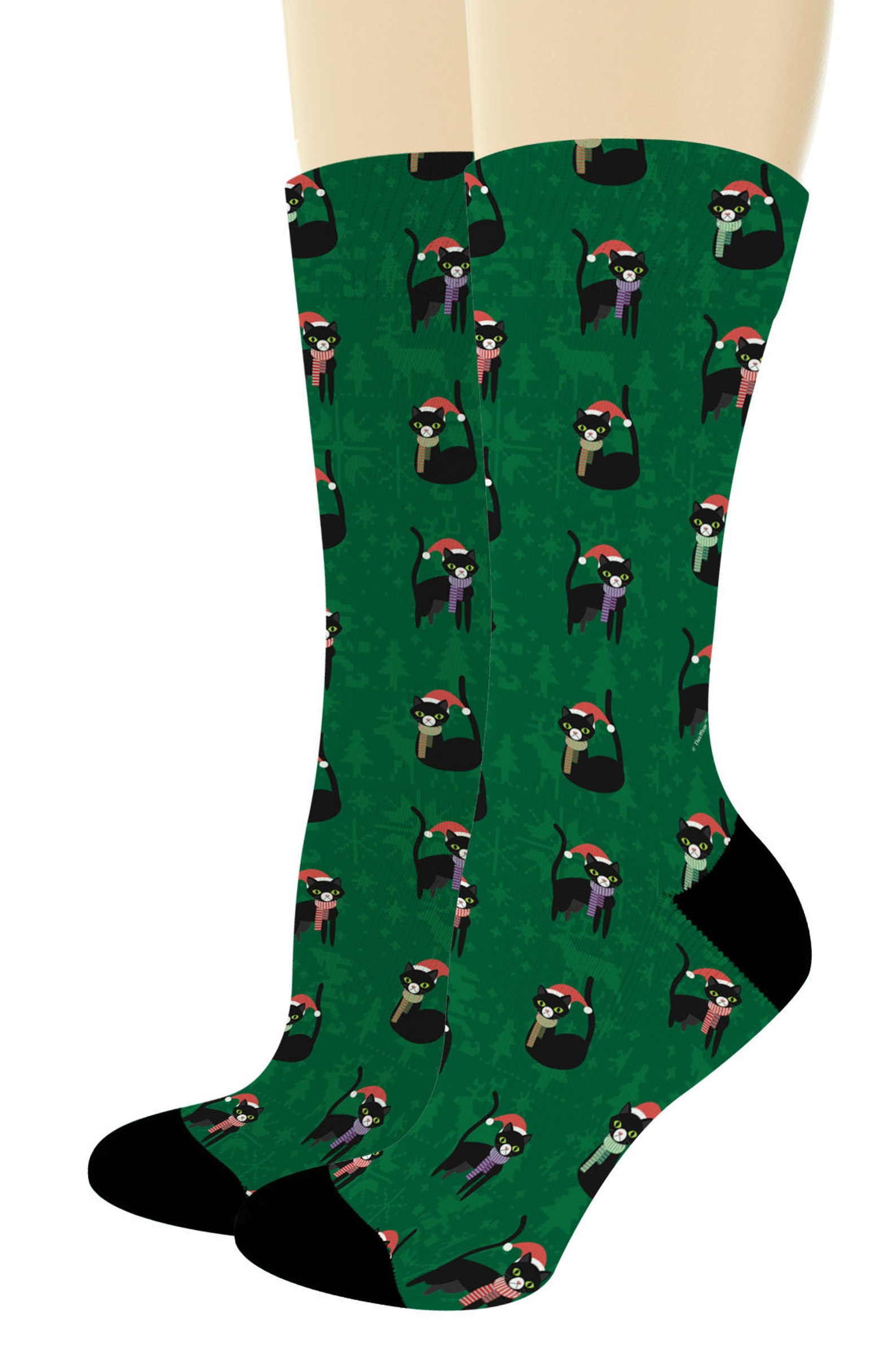 Funny Cat Themed Christmas Socks Cats Wearing Scarves Cat - Etsy