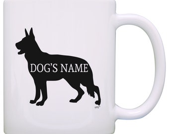 German Shepherd Botanical Mug With Custom Name Personalized - Etsy