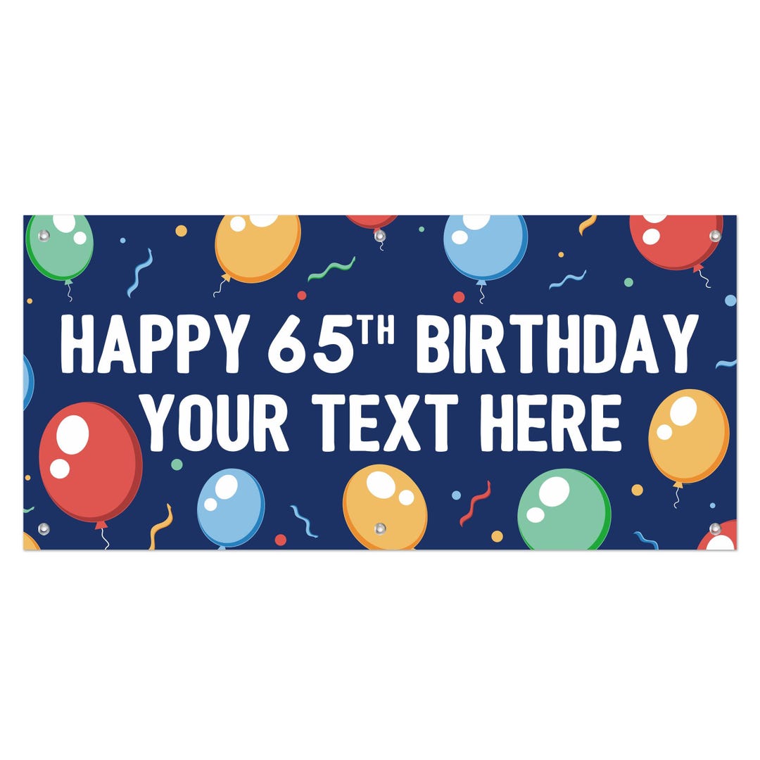 65th Birthday Milestone 65th Birthday Banner With Colorful Balloons ...