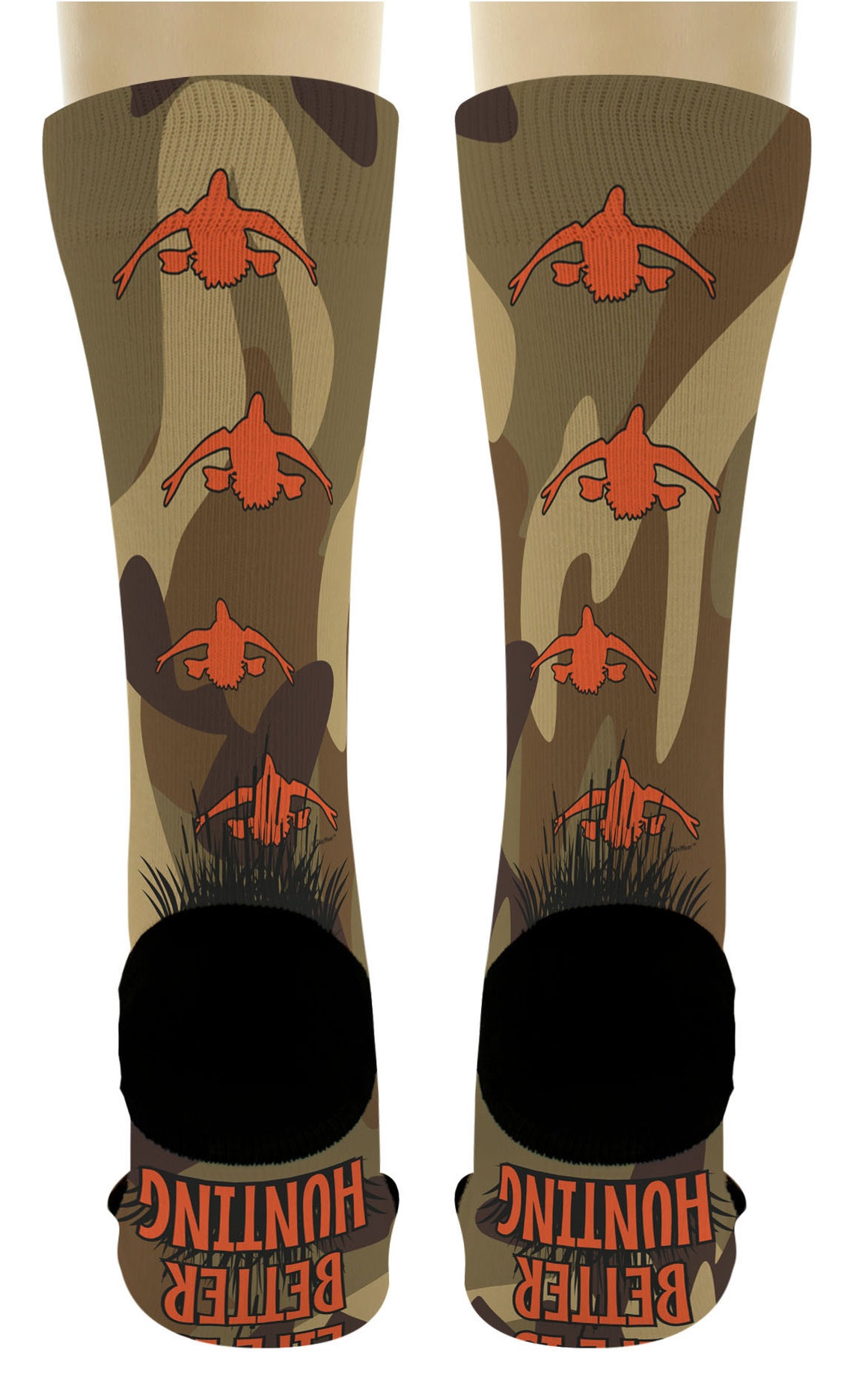 Duck Hunting Camouflage Socks Life is Better Hunting Camo Crew | Etsy