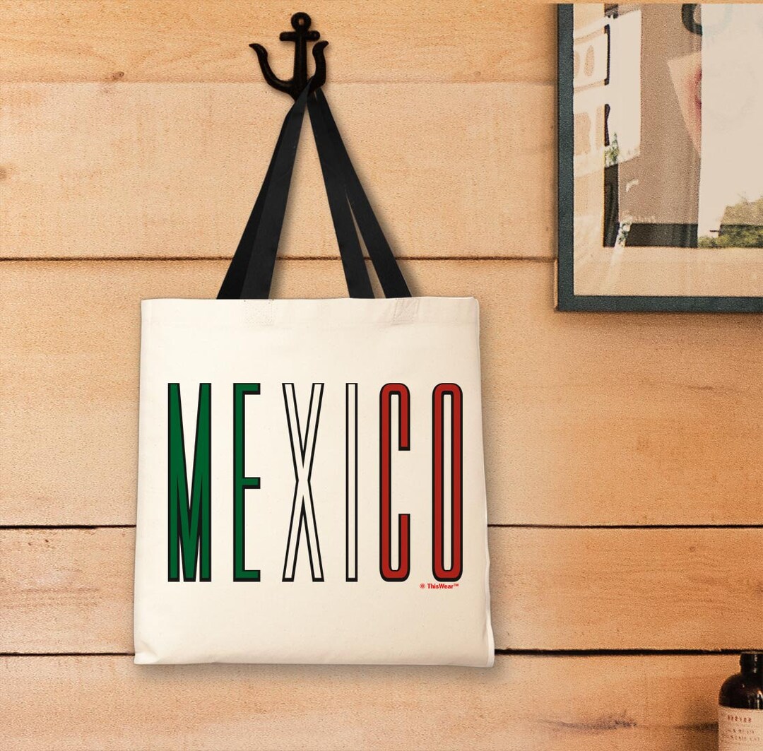 Cinco De Mayo Tote Bag: Mexico Word Art, Cotton Canvas With Strap - Etsy